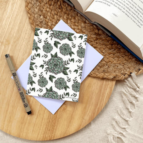 Assorted Flower Notecards Set | Handmade Art Note Cards – Serafine Art ...