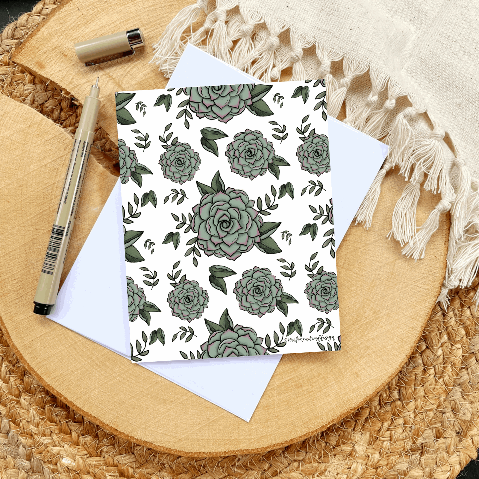 Assorted Flower Notecards Set | Handmade Art Note Cards – Serafine Art ...